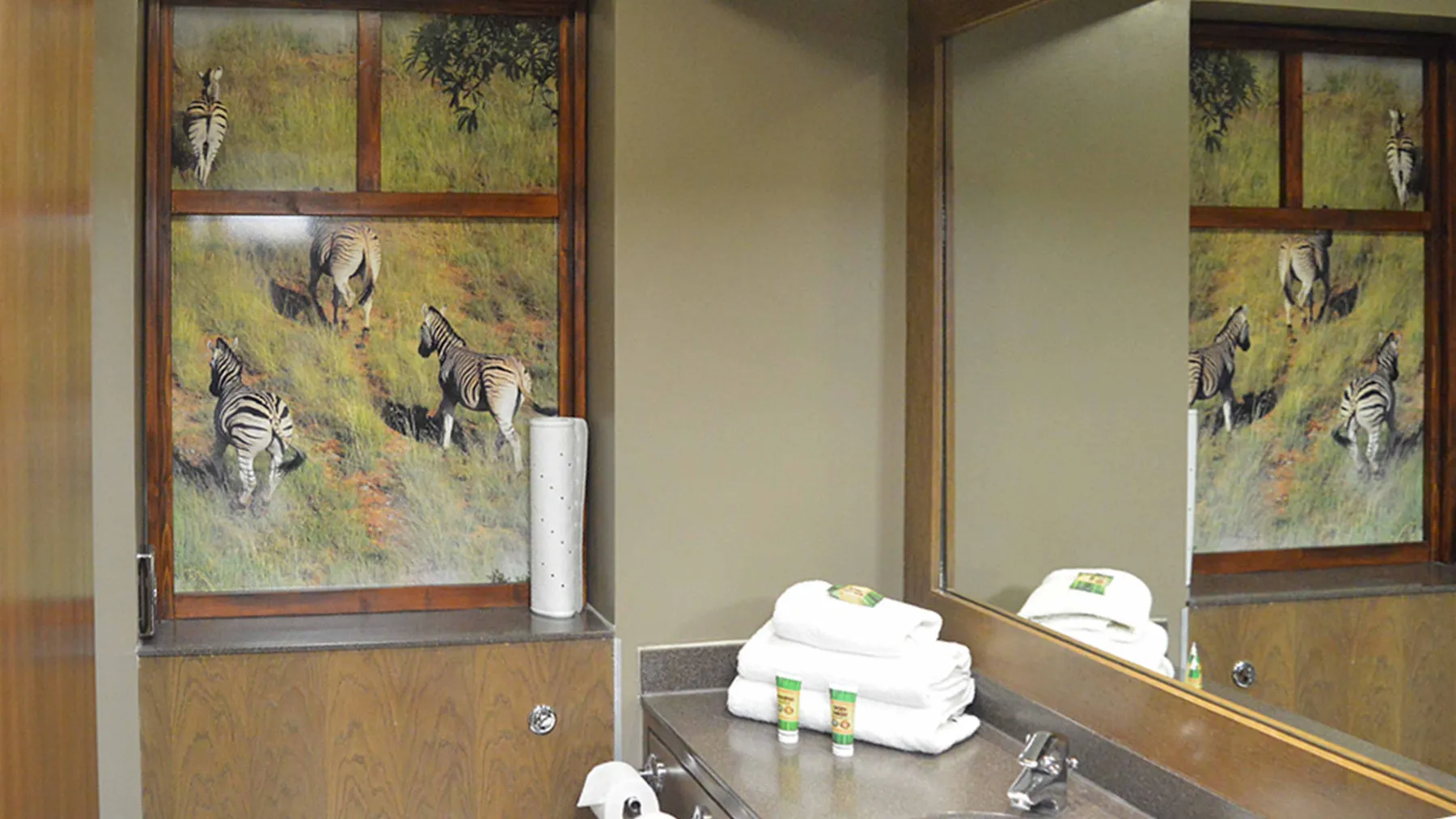 Zebra room in the Azteca & Safari Hotel