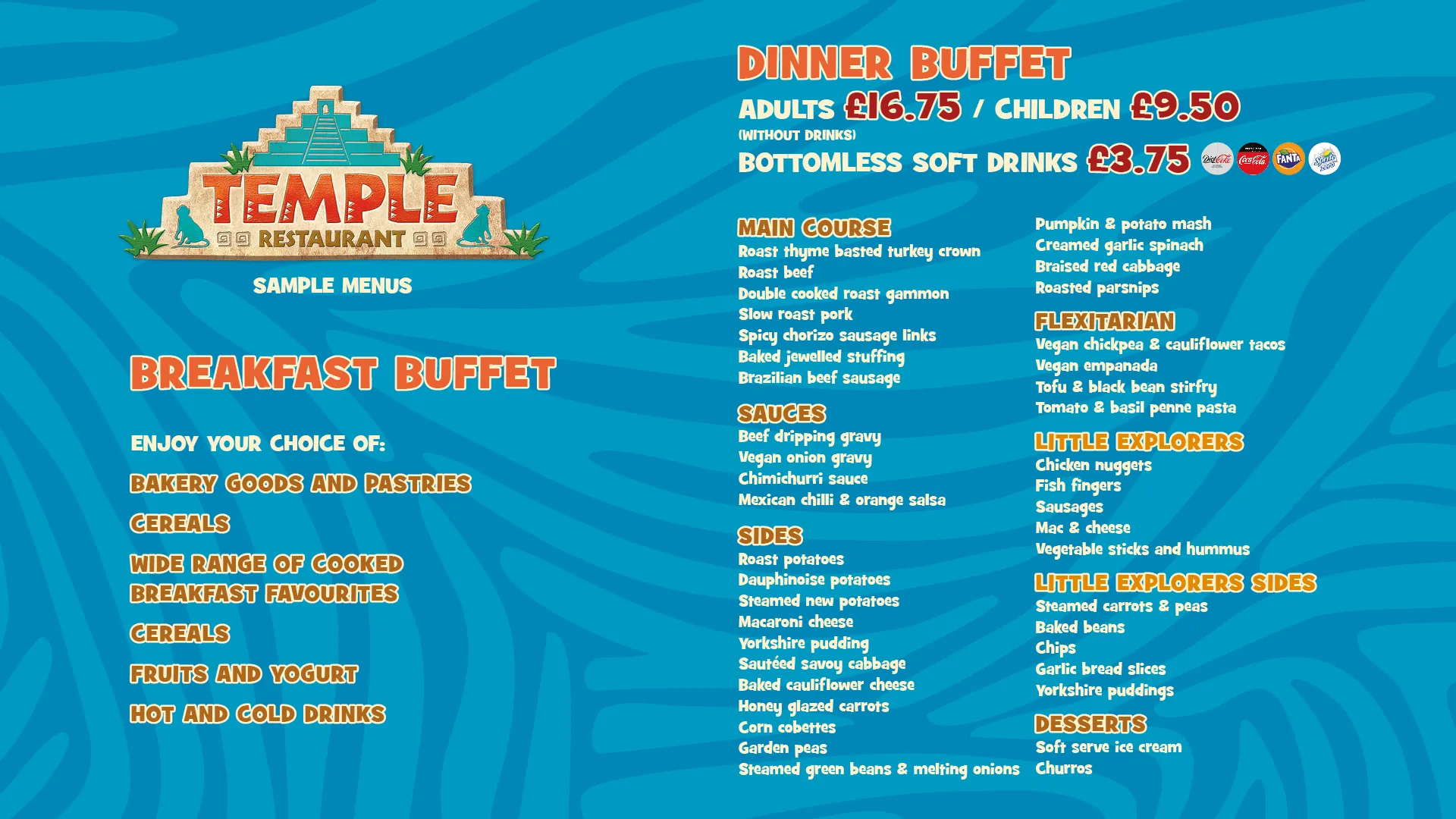 Temple Restaurant & Bar, in the Chessington Azteca Resort Hotel